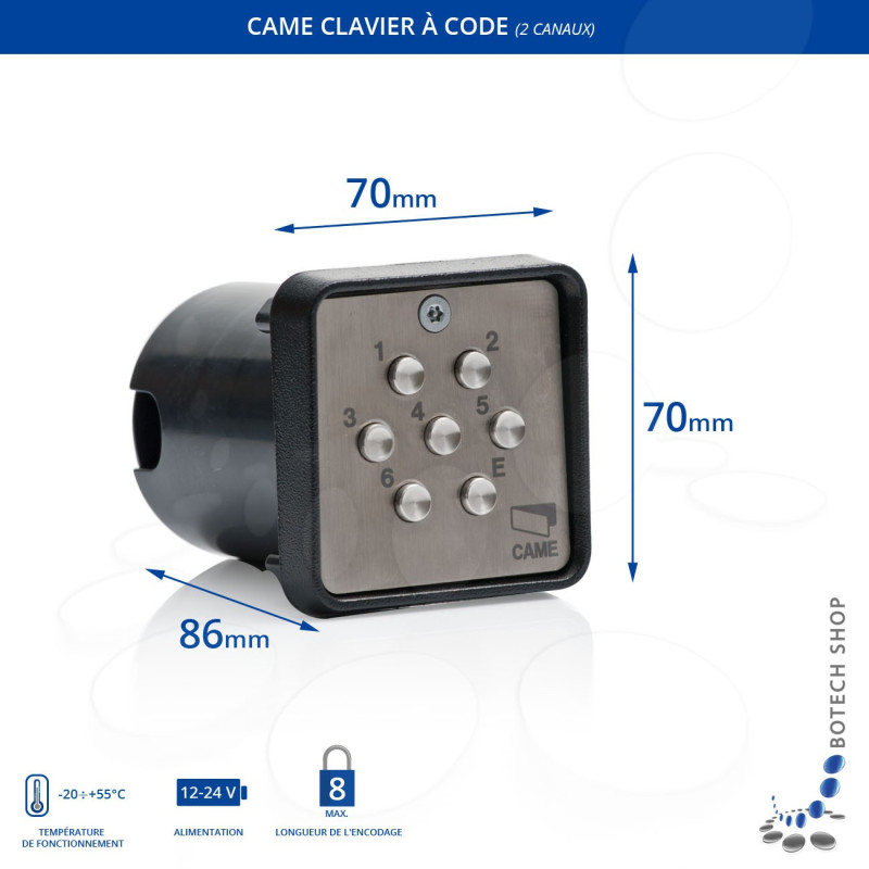 Clavier à code CAME S6002 (montage encastré)