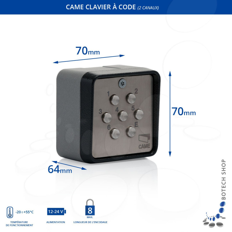 Clavier à code CAME S7002 (montage apparent)