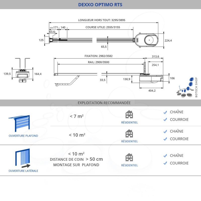 SOMFY DEXXO OPTIMO RTS Moteur (24V) pour porte de garage